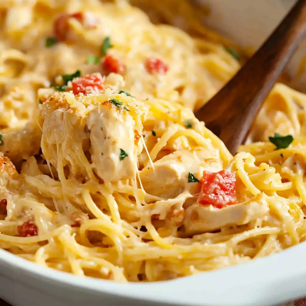 Creamy Chicken Spaghetti – Cheesy, Comforting, and Easy!