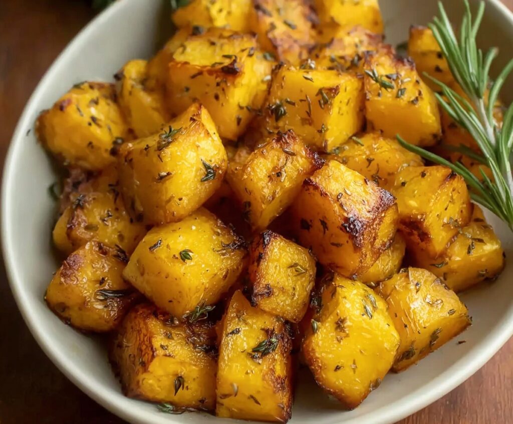 Herb Roasted Acorn Squash Cubes | Delicio Recipes | Easy Comfort Foods ...