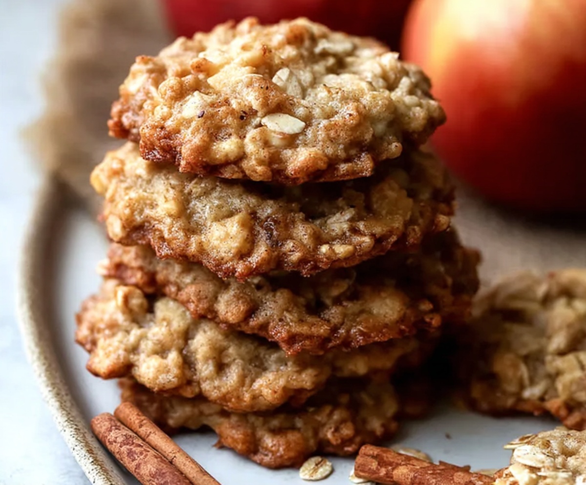 Cinnamon Apple Cider Oatmeal Cookies | Delicio Recipes | Easy Comfort ...