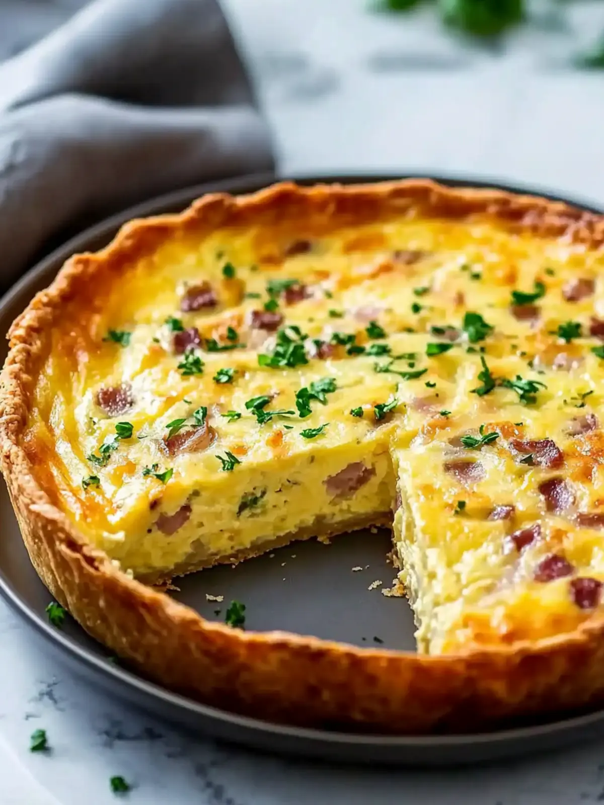 Irresistible Cheesy Crustless Quiche Lorraine for Easy Brunch | Delicio ...