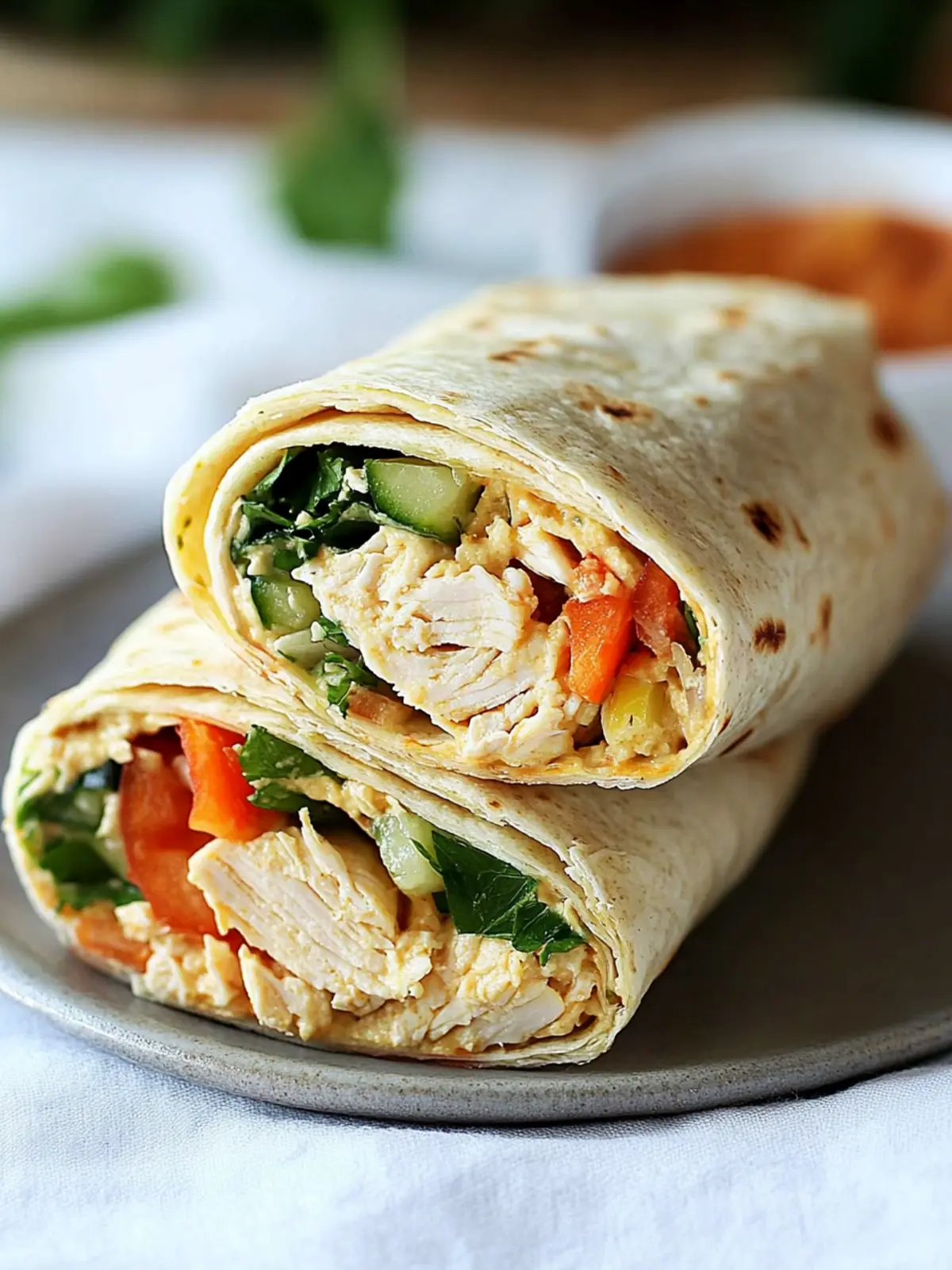 Quick and Healthy Chicken & Hummus Veggie Wraps You’ll Love | Delicio ...