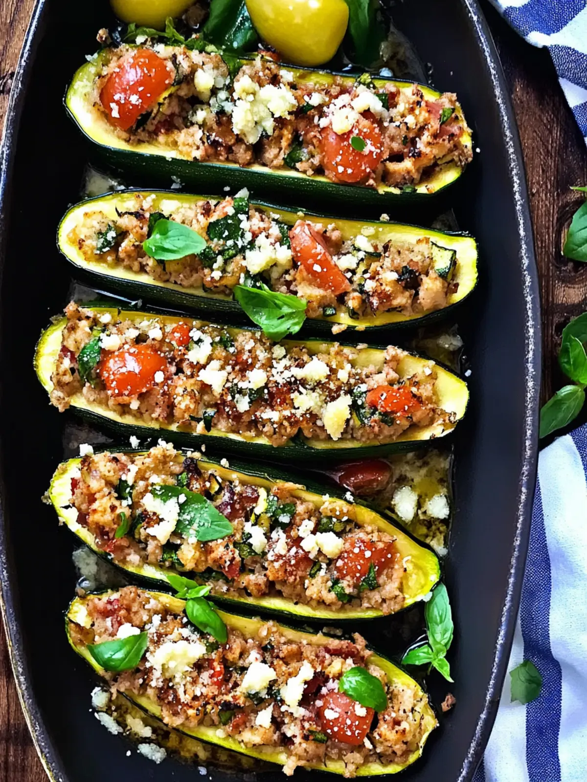 Delicious Mediterranean Stuffed Zucchini Boats in 20 Minutes | Delicio ...