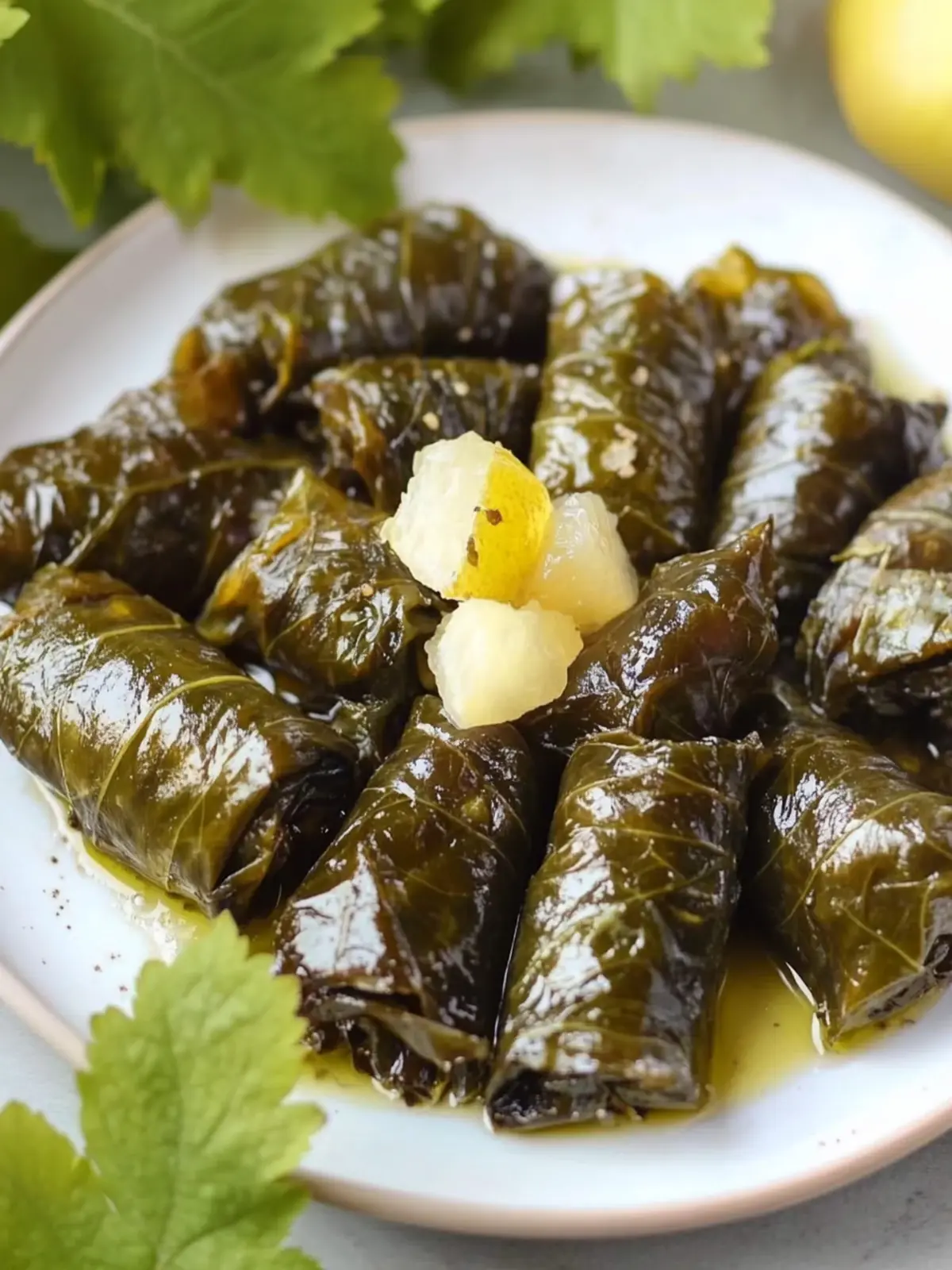 Delicious Stuffed Grape Leaves Recipe with Tangy Yogurt Sauce | Delicio ...